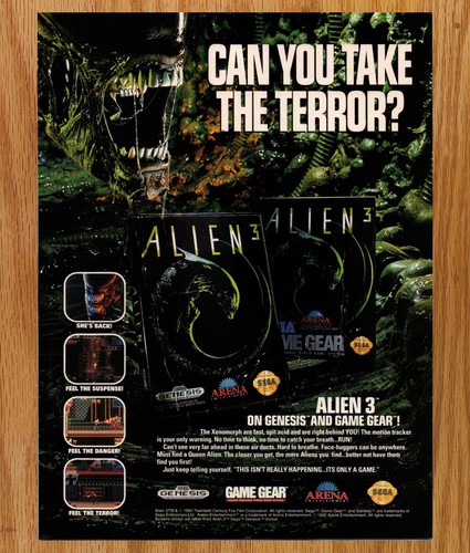 Alien 3 Sega Genesis Game Gear - Video Game Print Ads Poster Promo Art ...
