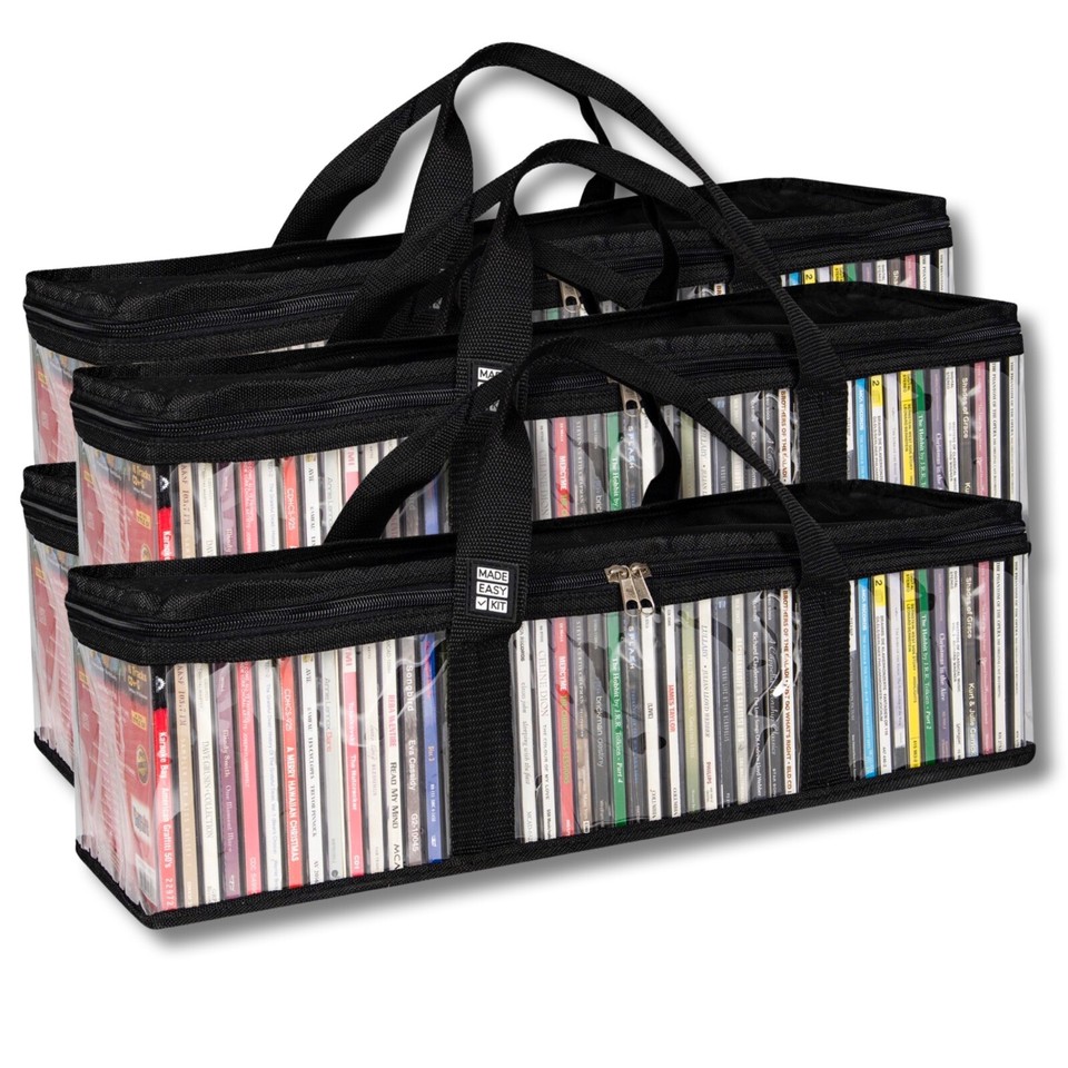 Made Easy Kit CD Storage Case, PVC Organizer with Handles & Dividers ...