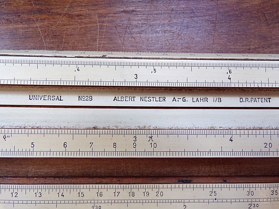 Vintage ~ Albert Nestler ~ Slide Rule ~ No. 28 ~ Celluloid on Wood ...
