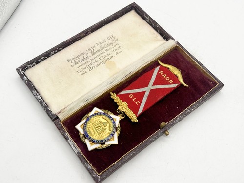 ANTIQUE / VINTAGE RAOB GLE MEDAL JEWEL 1932 BYDNAD LODGE WILLIAM ...