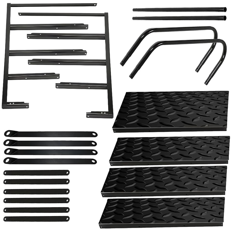 4 Step RV Steps with 2 Handrails Portable Stairs Steps for RV Camper ...