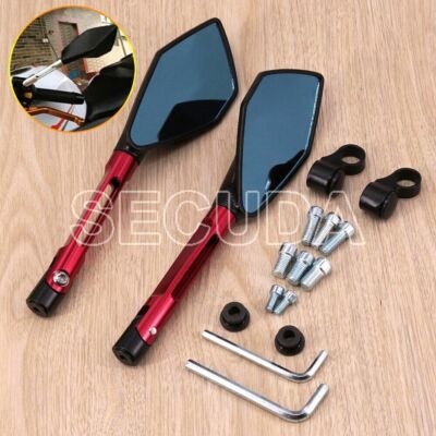 Newest Red CNC Sport Bike Rearview Mirrors Motorbike Rear View For ...
