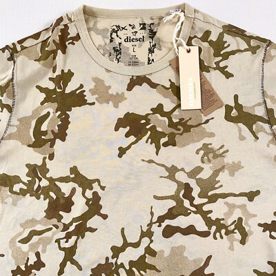 DIESEL RARE VINTAGE MEN'S CAMOUFLAGE T-SHIRT SIZE LARGE, NEW WITH TAGS ...