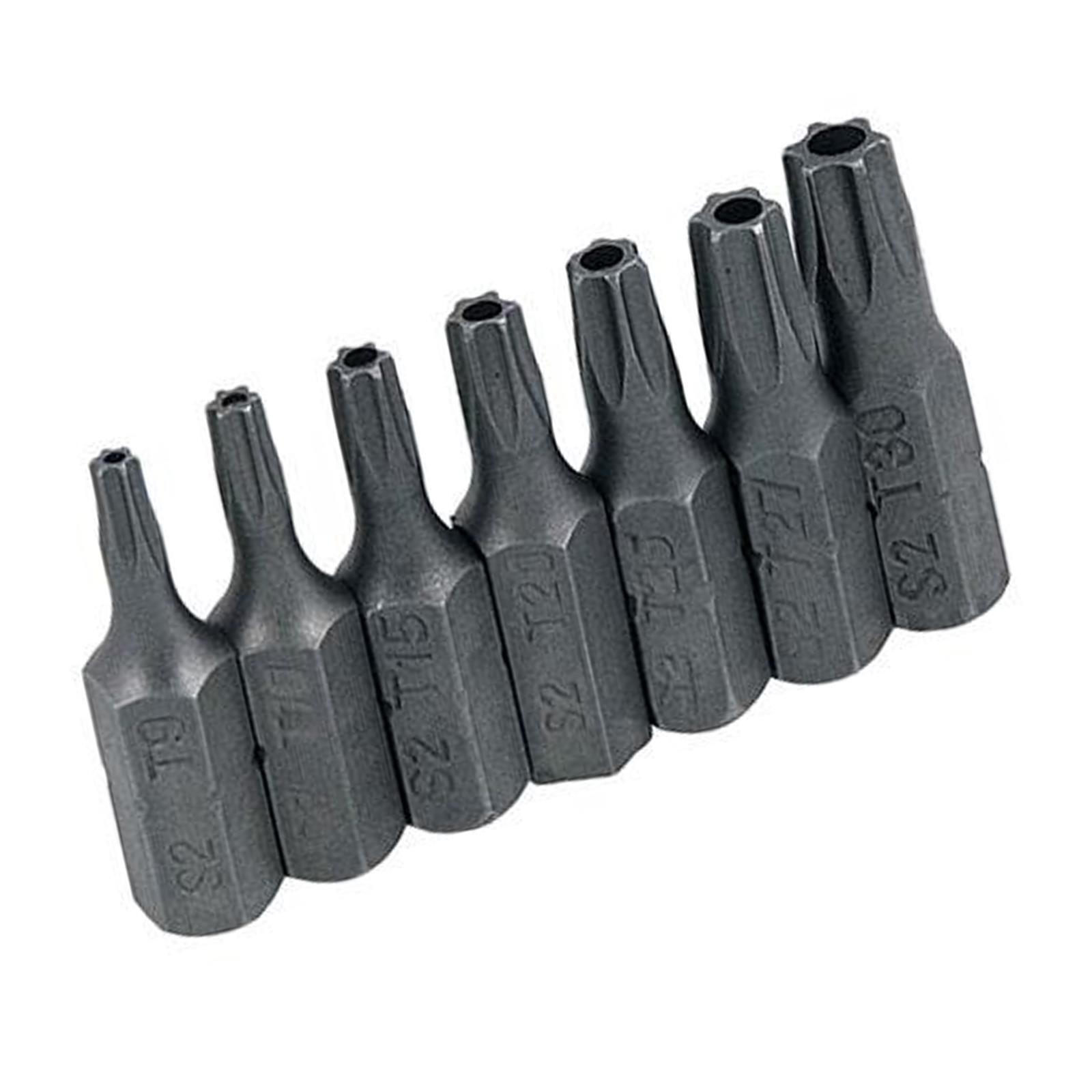 7PCS Torx Star Security Bit Set Screwdriver Power Drive With Hole ...