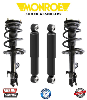 Complete Monroe OEM Front Struts & Rear Shocks For 2006-2012 Toyota ...