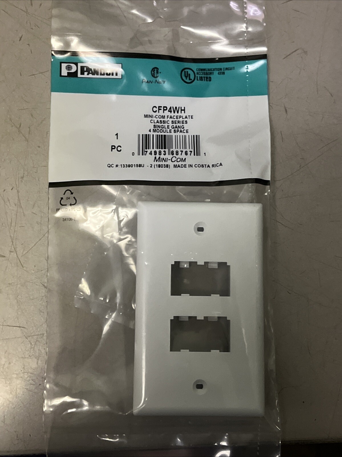 CFP4WH 1-Gang 4-Port Faceplate, White, Box of 10 | eBay