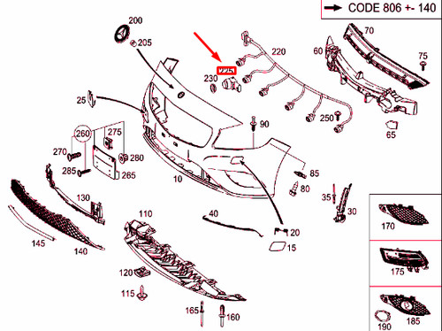 NEW MERCEDES-BENZ A-CLASS W176 FRONT PARKING SENSOR A0009050342 OEM | eBay