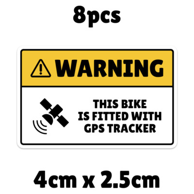 8 x This Bike Is Fitted With GPS Tracker Mini Warning Label Sticker ...