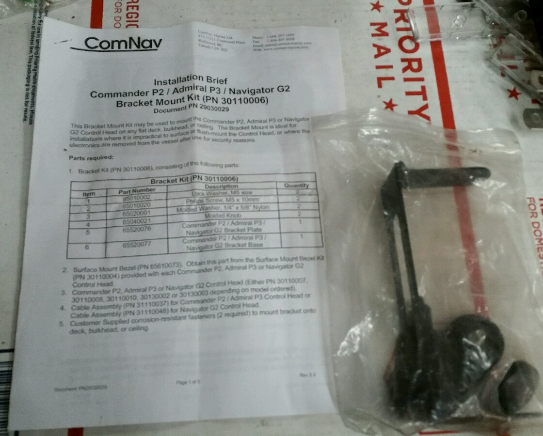NEW ComNav Commander p2 Admiril p3 Navigator g2 bracket mount kit 30110006 | eBay
