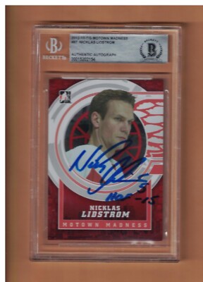 Nicklas Lidstrom AUTOGRAPHED 2012-13 MOTOWN MADNESS #87 CARD SIGNED ...