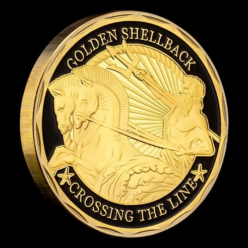 U.S. Navy Shellback Crossing The Line Gold Plated Challenge Coin | eBay