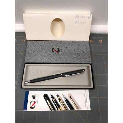Quill Lifetime USA Ball Point Pen Matte Black Chrome 1993 | eBay