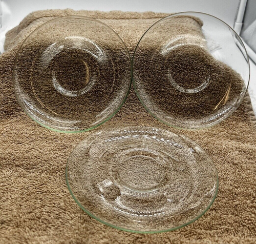 Set of 3 Vintage Jena Therm Clear Jenaer Glass Saucer Plates 5 3/4 ...