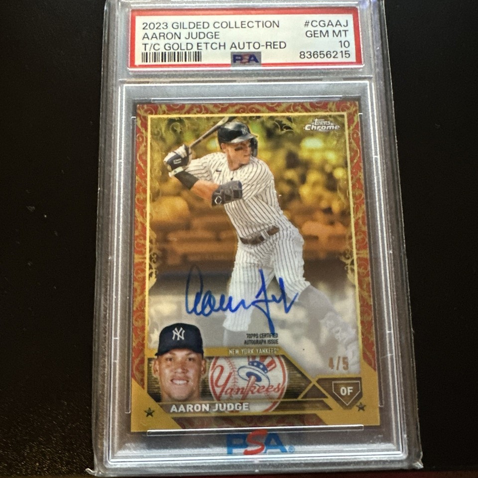 2023 GILDED AARON JUDGE GOLD ETCH AUTO RED PSA 10 /5 POP 1 | eBay