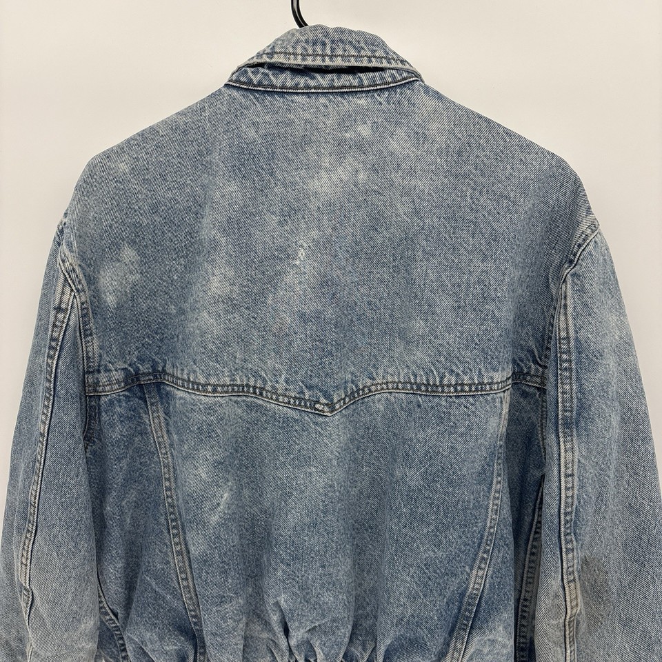 Vintage 90s Levis Denim Chore Jacket Flannel Lined Bomber Acid Wash ...