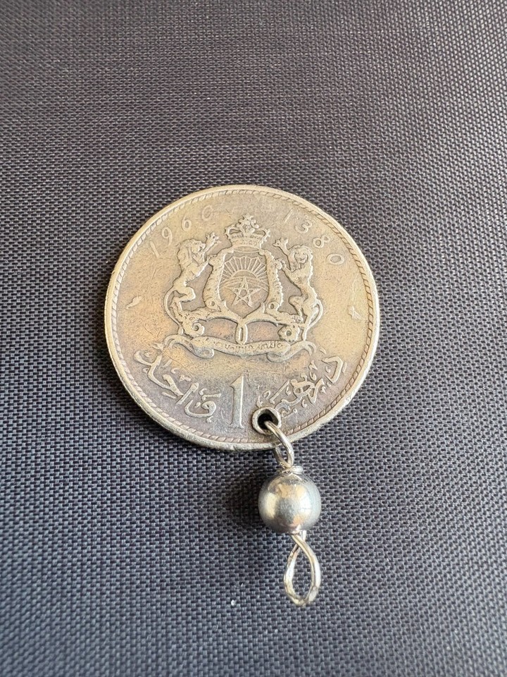 Vintage Silver Moroccan Coin Pendant in Silver Frame Morocco 1960 ...