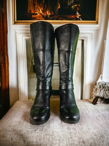 Crofts & Barrow Riding Boots Womens Low Heels Knee High Zip-Up Black 8. ...