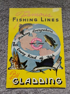 1939 Gladding Fishing Lines Catalog Samples Price List 100M FL31 Fish ...