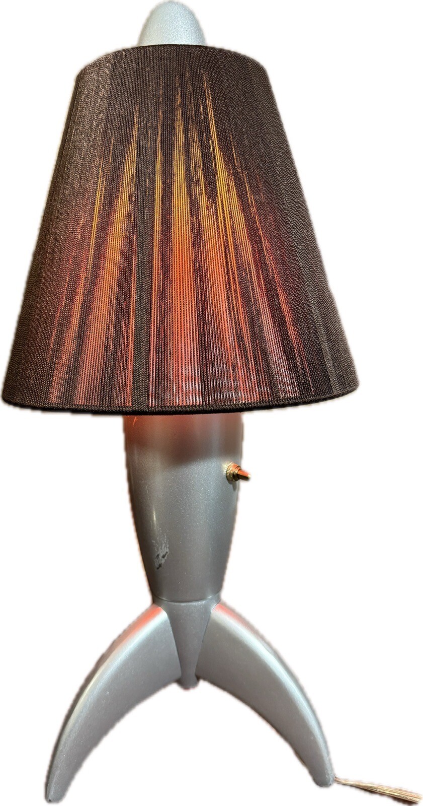 MCM Mid century Atomic Rocket ship Spaceship Table Lamp Silver With ...