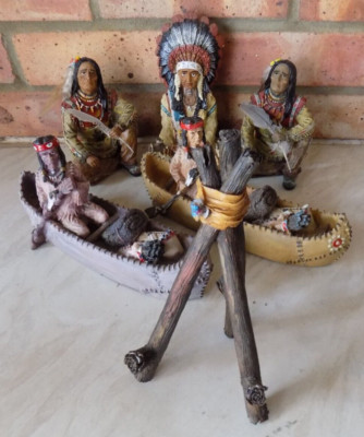 Native American Red Indian Tribe Figurines Statues Home Decor | eBay UK