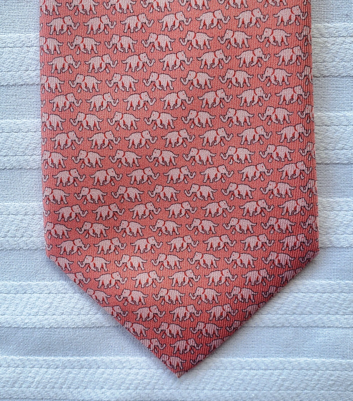 Great Jim Thompson Thailand Silk Twill Tie Pink Eleph… - Gem