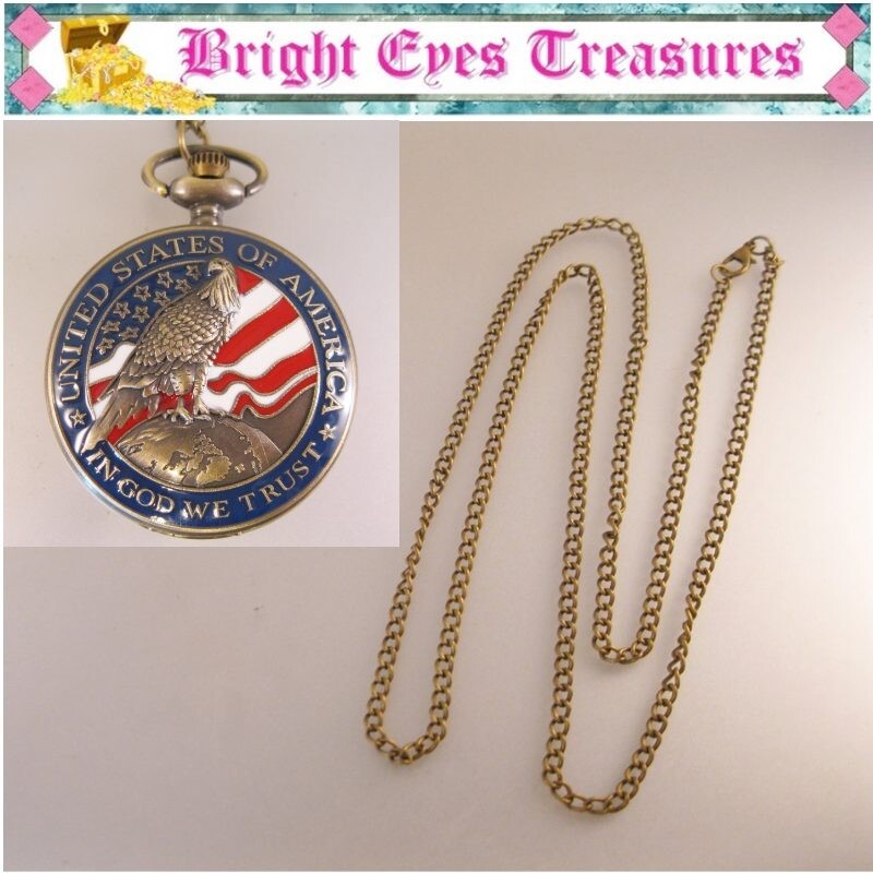 UNITED STATES of AMERICA Pocket Watch Your Choice of Chain Gifts for ...