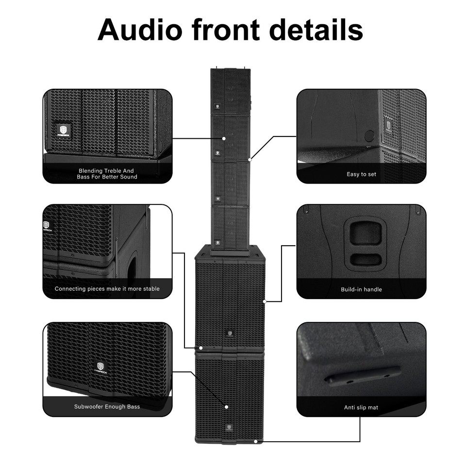 proreck Stage Pro 12 8000W Powerful PA Speaker System 3 DSP Presets ...