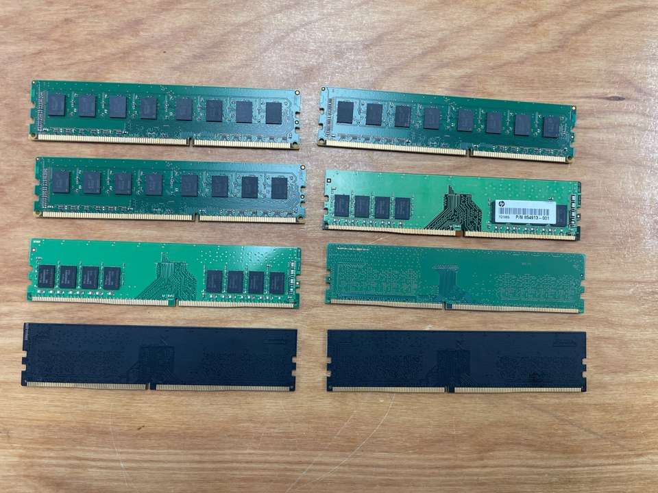 Lot Of 8 Of 8GB RAM PC3 / PC4 DDR4 Desktop Memory Mix Brand. 5x DDR4 ...