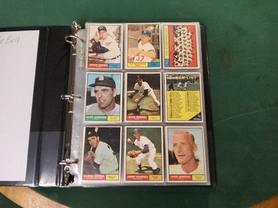 1961 Topps Baseball Partial Complete Set 121/587 Binder VG-VGEX RARE ...