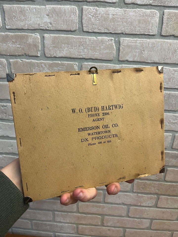 Vintage 1940s Watertown Wisconsin Emerson Oil Co. Advertising Glass ...