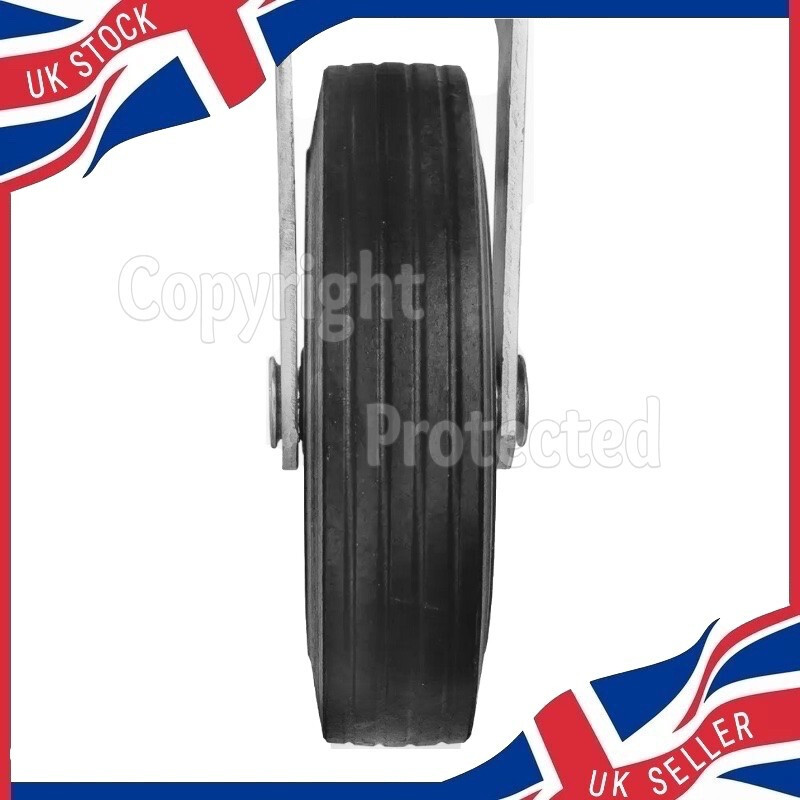 HEAVY DUTY GALVANISED 48MM CARAVAN RIBBED JOCKEY WHEEL METAL RIM WIND ...