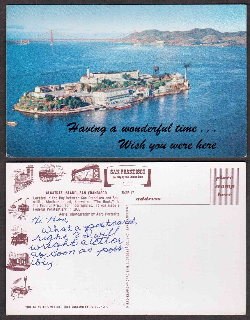 Old California Postcard - San Francisco - Alcatraz Prison, Having ...