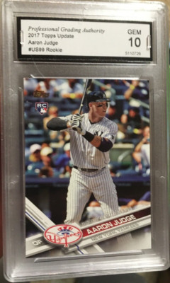 AARON JUDGE🔥⚾💎GEM MINT 10 GMA ROOKIE📈💪2017 TOPPS ROOKIE DEBUT #US99 ALL ...