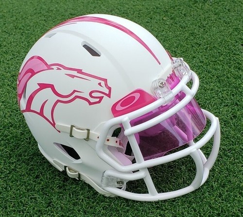 DENVER BRONCOS PINK LOGO BREAST CANCER AWARENS FOOTBALL MINI HELMET ...