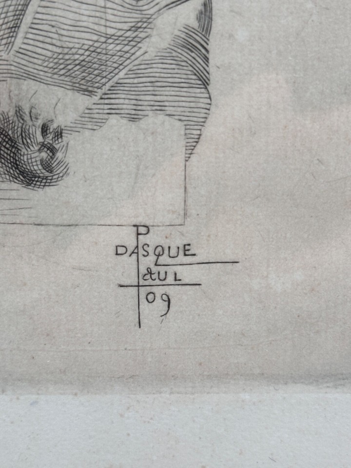 Vintage Anatomical Engraving Academy Nude Torso Signed Dasque Art ...