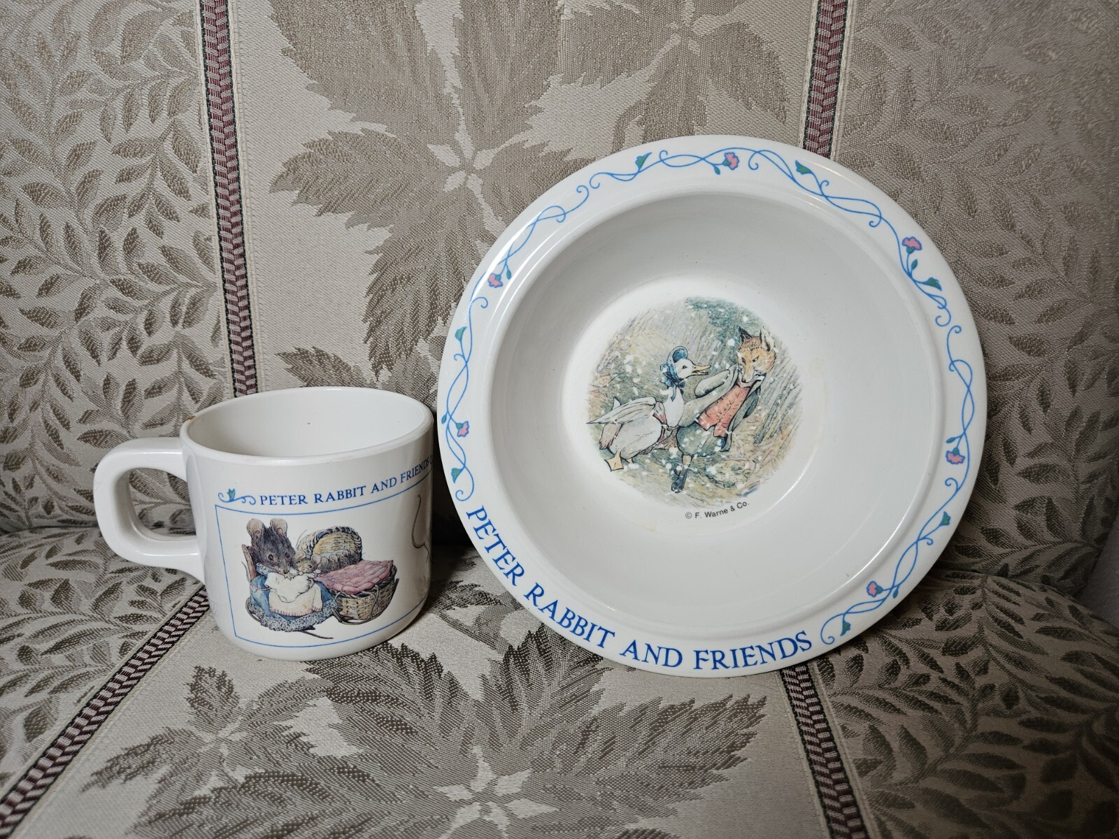 Vintage 80s Set Of Plastic Childrens Plate And Cup Peter Rabbit Nursery ...