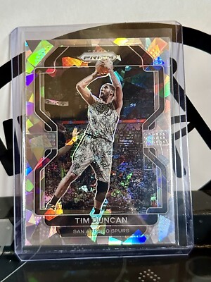 2021-22 Prizm Basketball TIM DUNCAN Silver Cracked Ice #268 San Antonio ...