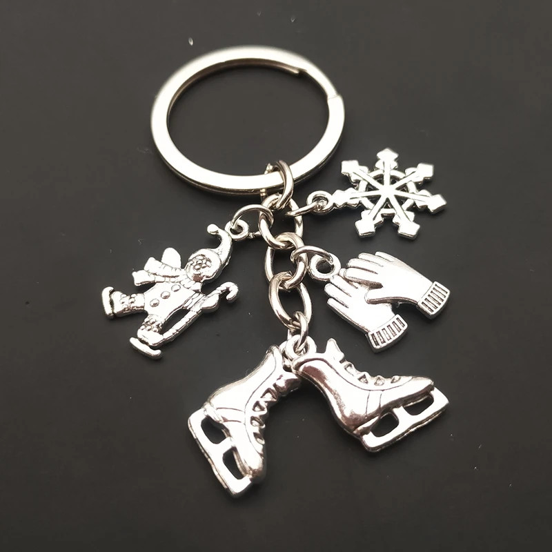 New Skates Snowflake Pendant Key Ring Glove Skating Key Chain Key Chain ...