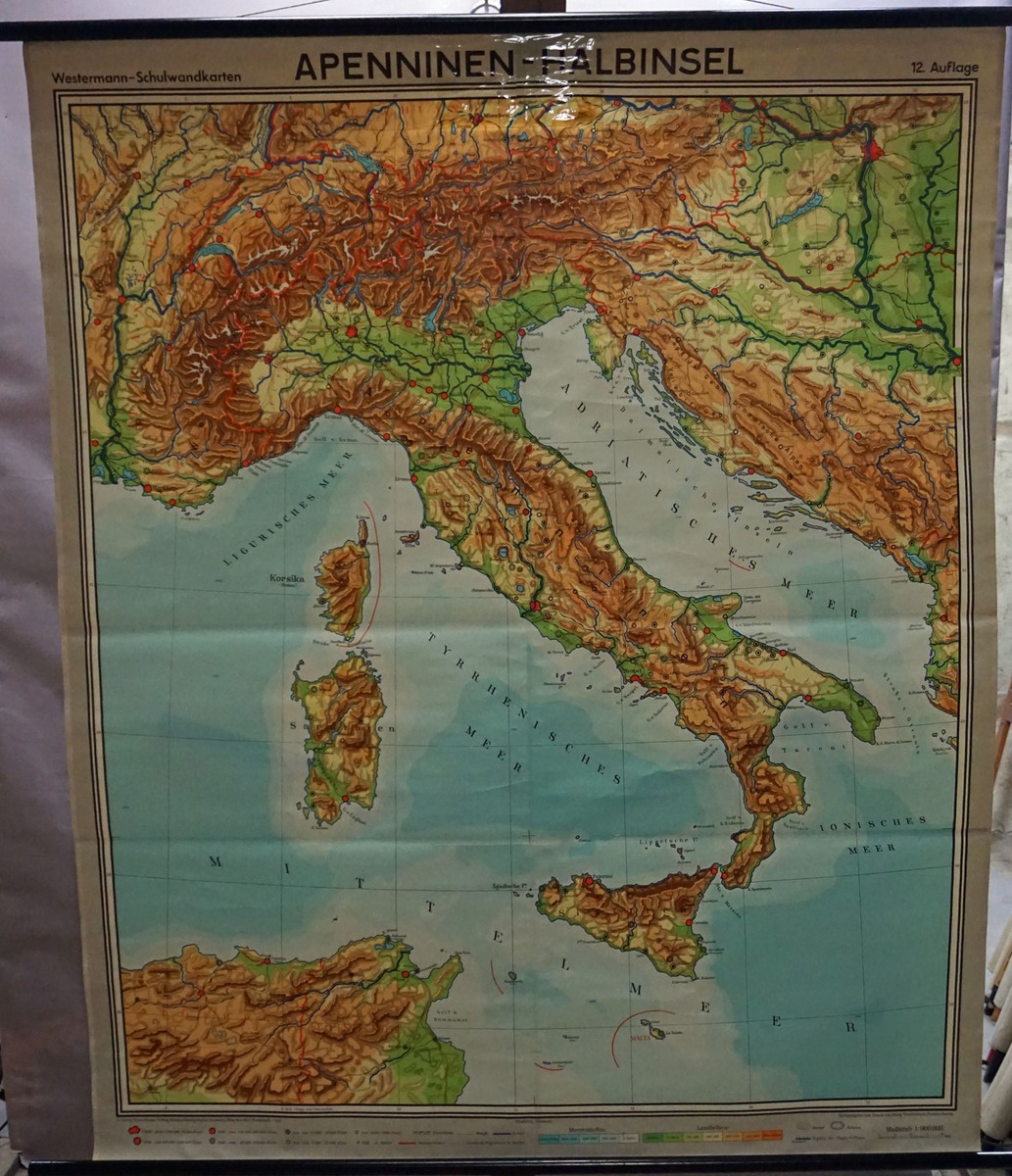 Italian Peninsula Physical Map Rome And Geography