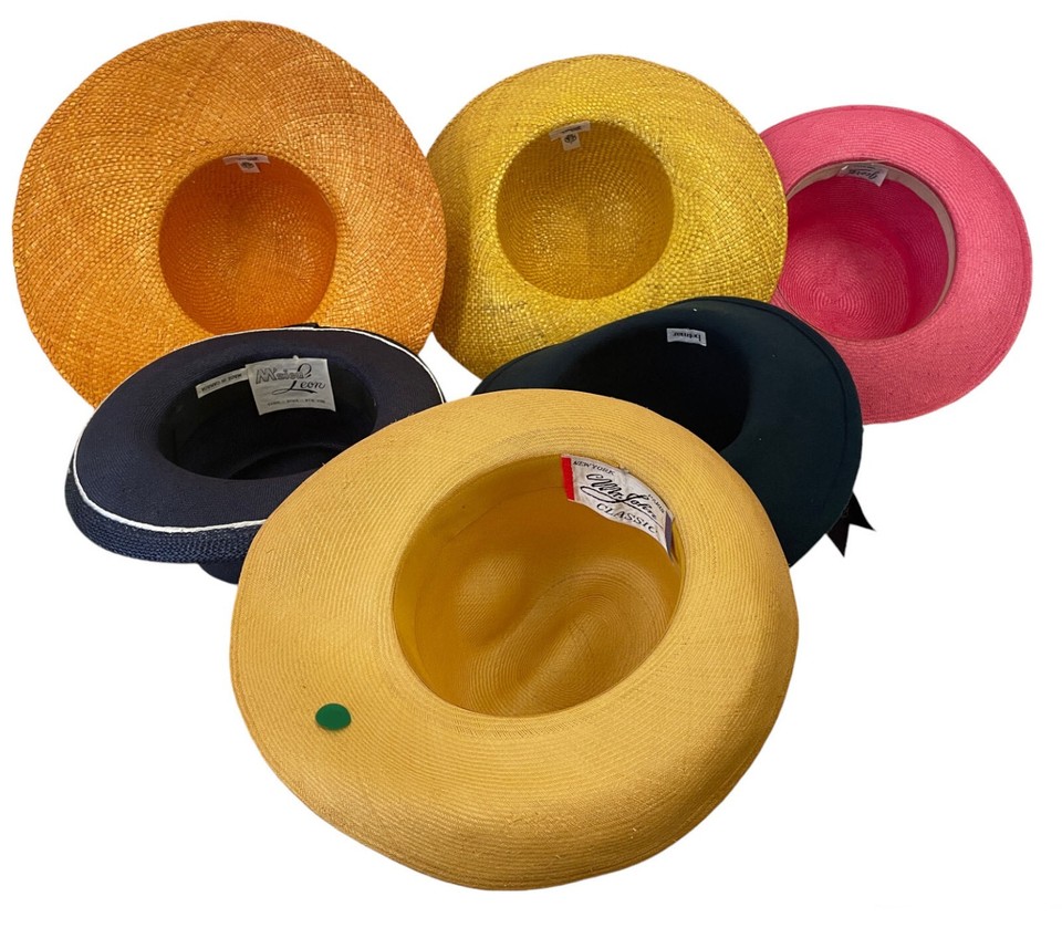 6 Vintage women's hats, Betmar, Mr. John, straw, felt, ribbon, antique ...