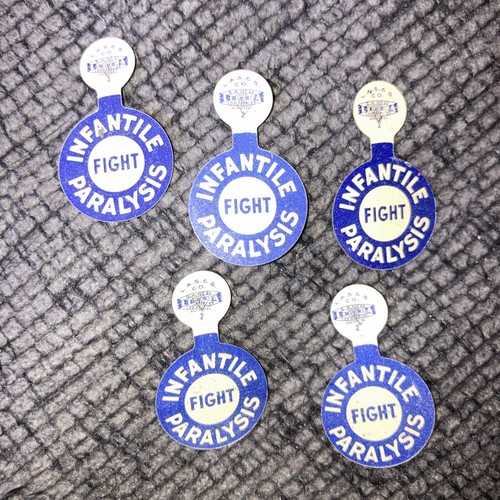 5 X Antique Fight Infantile Paralysis polio pin tag march of dimes | eBay