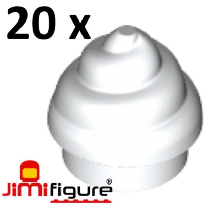 NEW 20 x LEGO 1x1 Round Plate with Horizontal Swirl Twist White 53119 ...