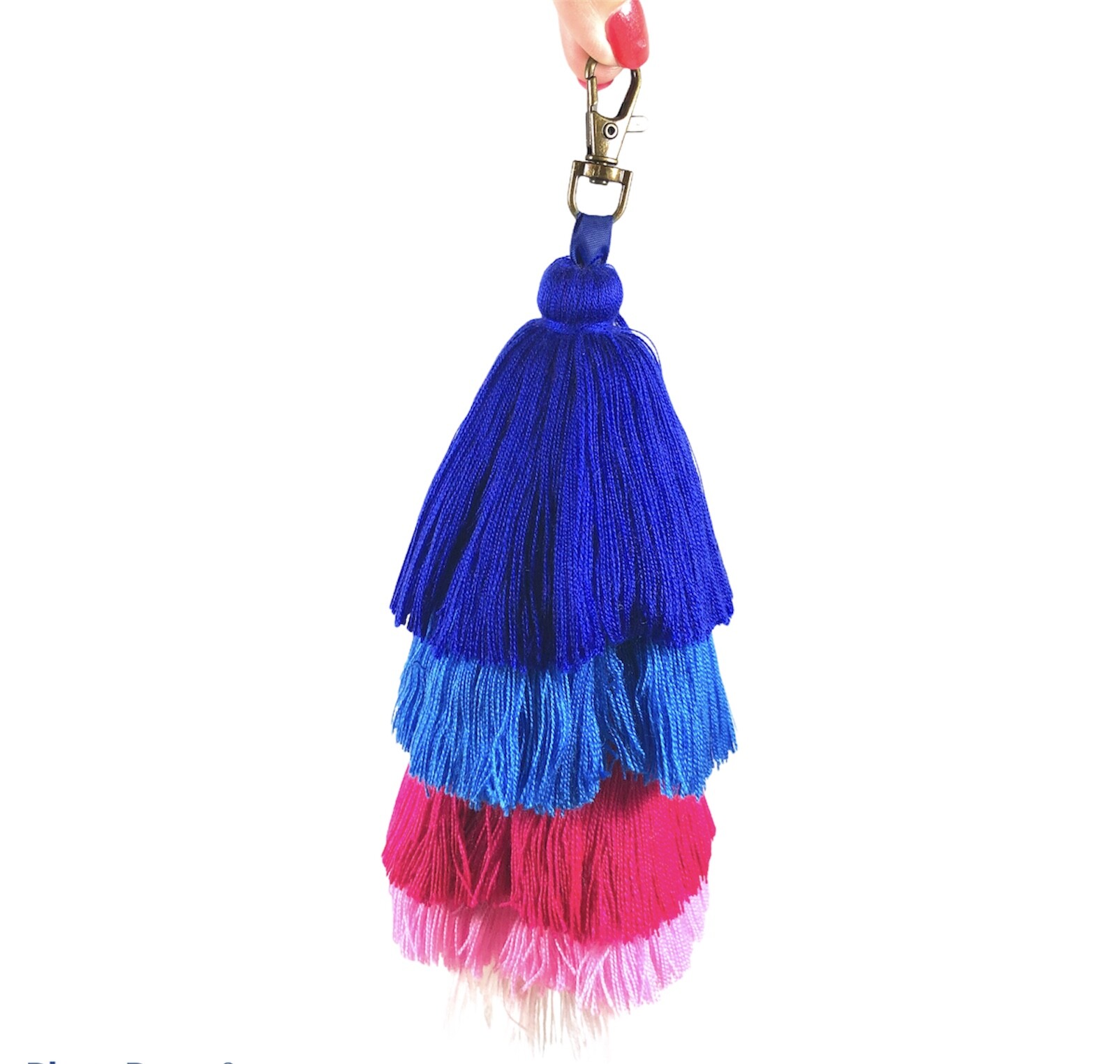 Unique 5 Layers Handmade Keychain with Colorful PomPom Tassel and Boho ...