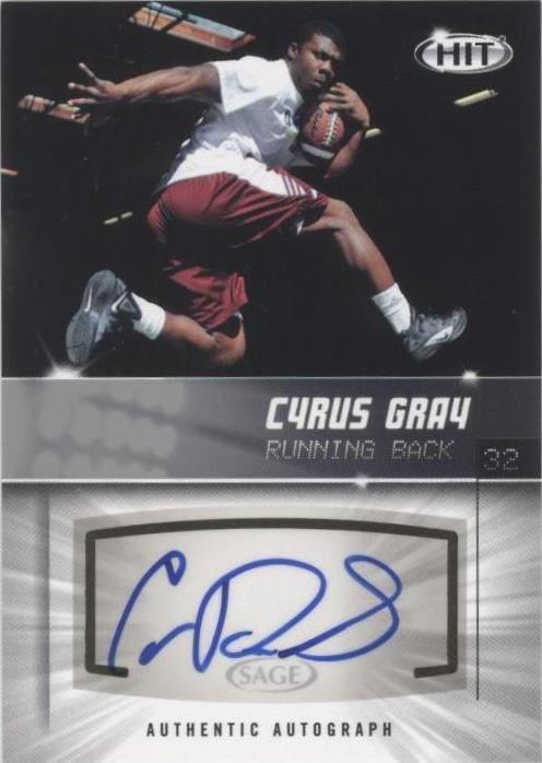 2012 SAGE Hit - Autographs Cyrus Gray #A32 Silver (AU, RC) for sale ...