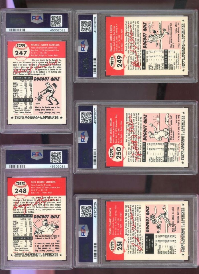 1991 Topps Archives 1953 #248 Gene Stephens Autograph Auto PSA/DNA ...