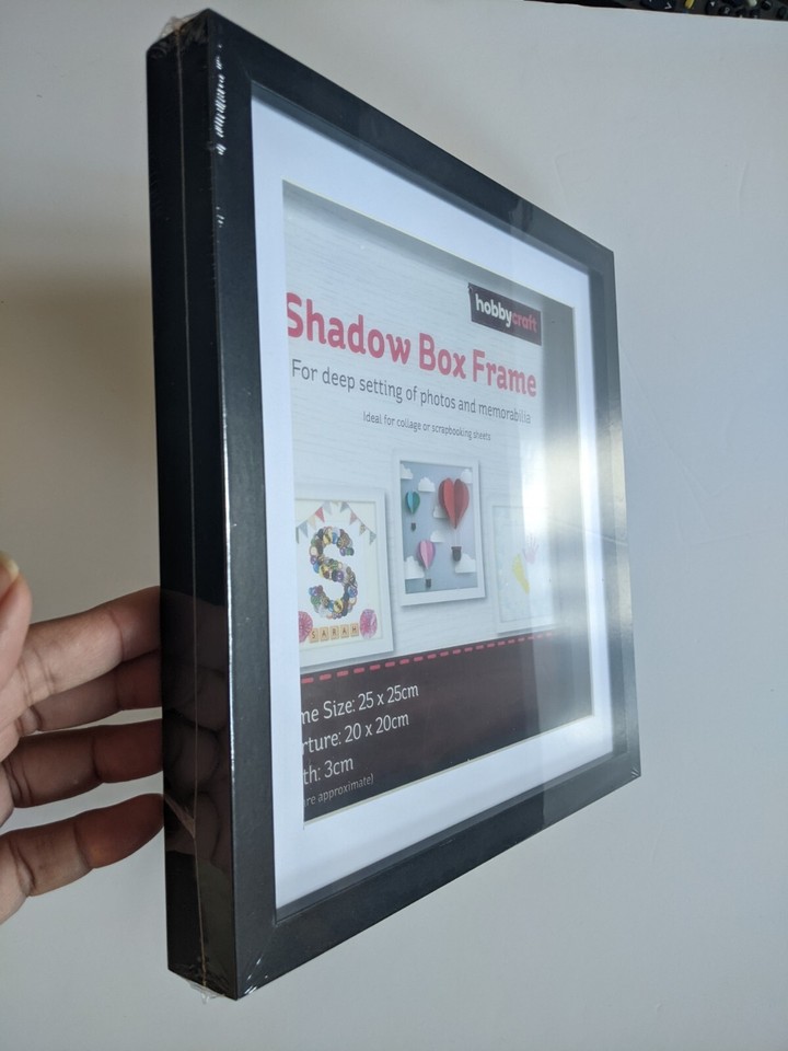 Hobbycraft Shadow Box Frame 25x25cm Black; Arts; Crafts; Deep Setting ...