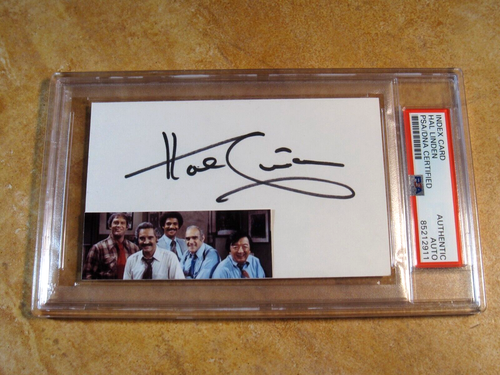 HAL LINDEN ACTOR BARNEY MILLER SIGNED AUTOGRAPHED INDEX CARD CUT PHOTO ...