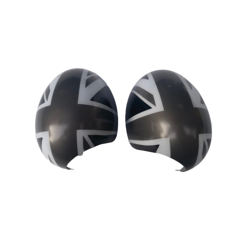 Black Gray Union Jack Side View Manual Mirror Cover Caps For MINI ...