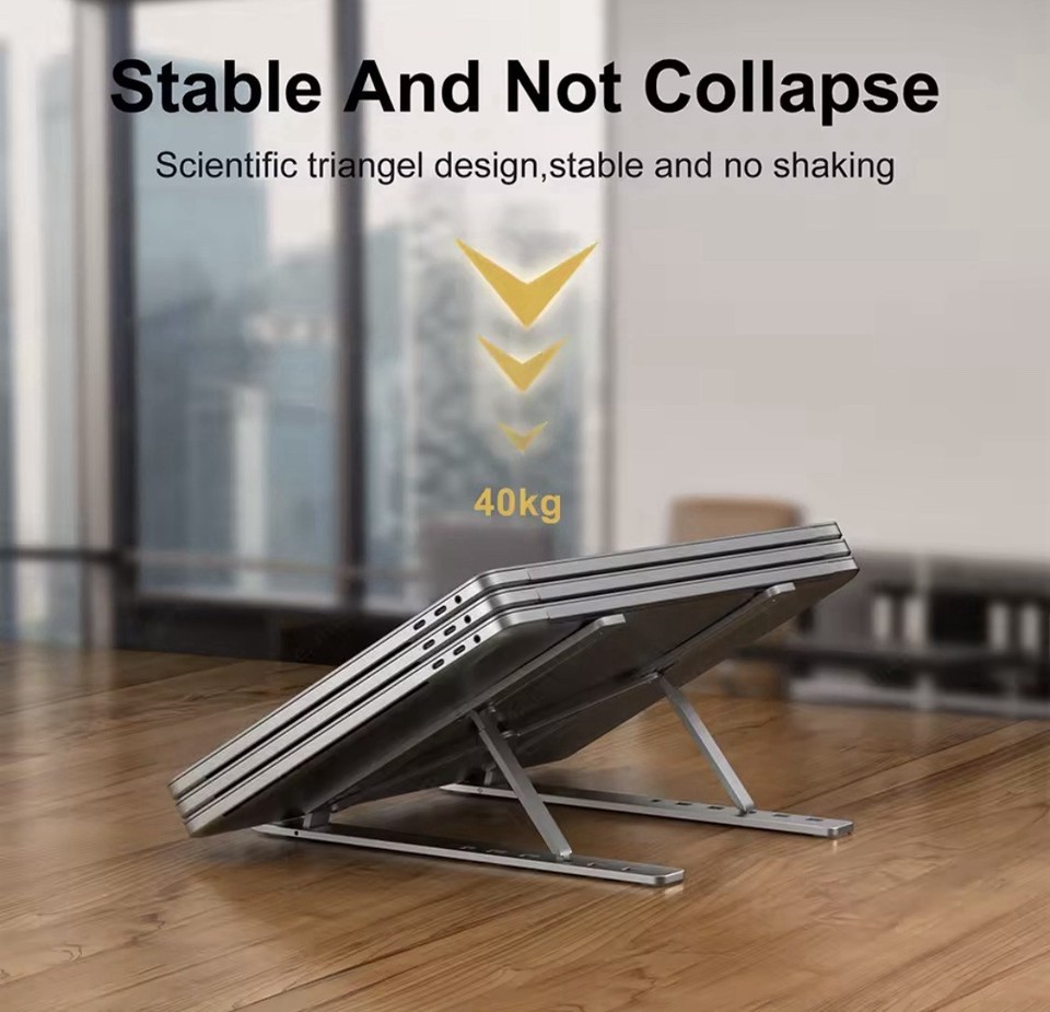 White Laptop Stand with 6-angle Adjustment Height Adjustable (silver ...