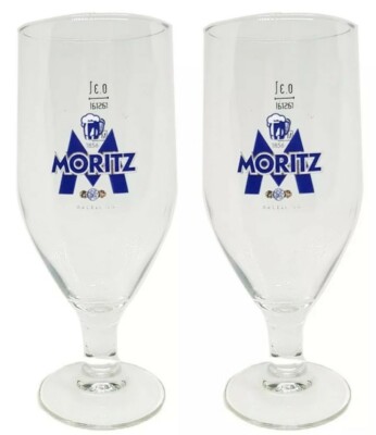 MORITZ BARCELONA 2 x BEER TULIP GLASSES (400/300ml) BNWOB MAN CAVE ...